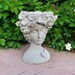 Flowers Planter Head With Roses Statue, Garden Woman Face Planter ...
