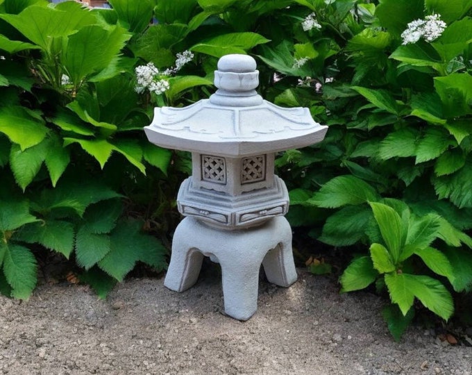Stone Asian Pagoda Sculpture, Concrete Patio Zen Decoration, Cement ...