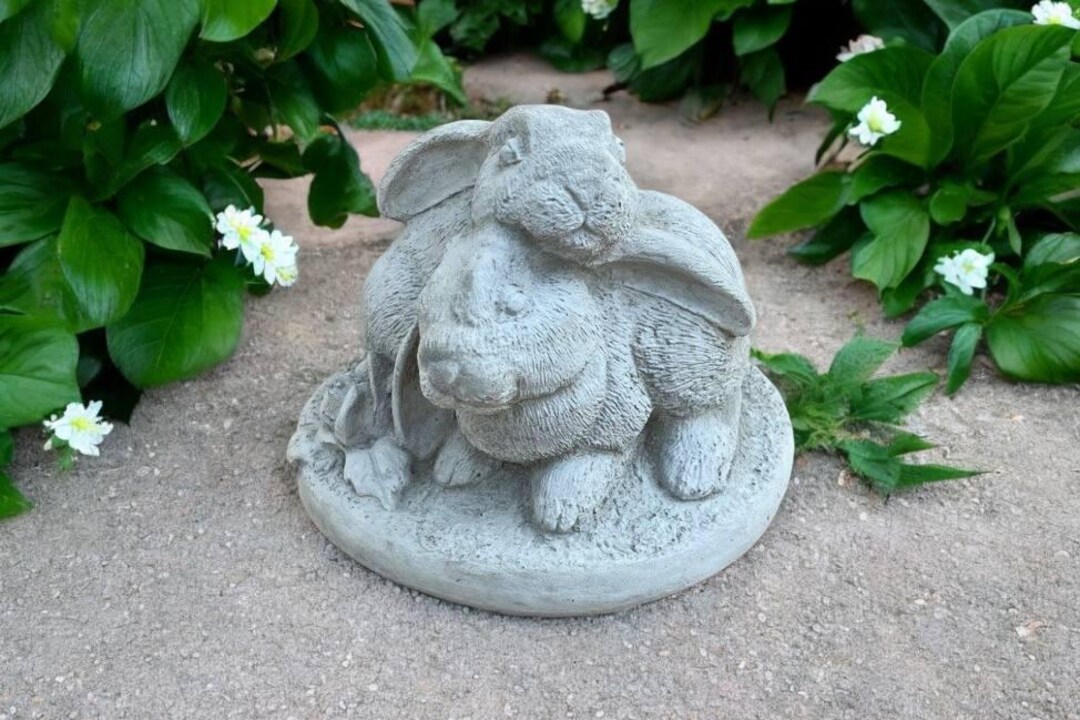 Realistic Rabbits Sculpture, Garden Bunnies Statue, Backyard or Patio ...