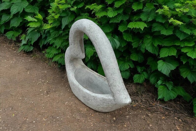 Cement Heart Planter Figure, Concrete Flowers Pot Figurine, Solid ...