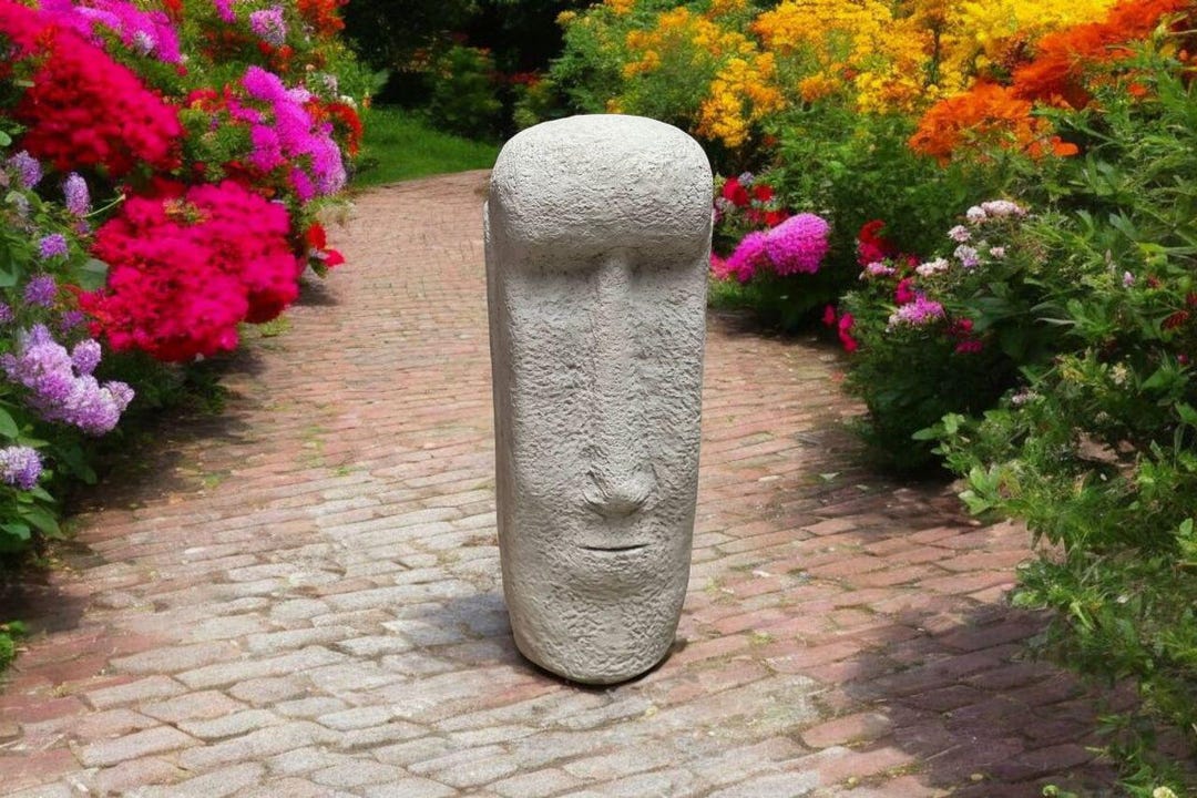 Lawn Moai Figure, Garden Easter Island Decor, Beton Rapa Nui Statue ...