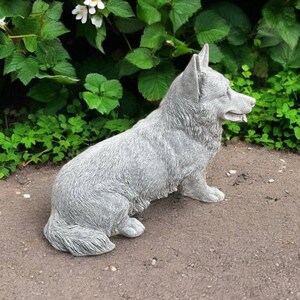 Detailed Corgi Statue, Concrete Realistic Dog Figure, Outdoor Corgi ...