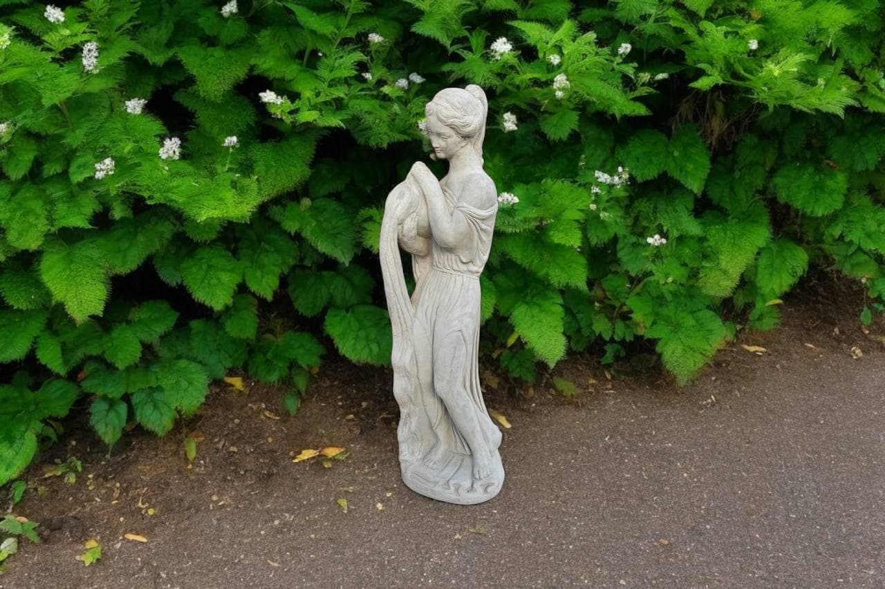 Standing Lady With Pitcher, Concrete Woman Figurine, Garden Girl Statue ...