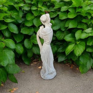 Standing Lady With Pitcher, Concrete Woman Figurine, Garden Girl Statue ...