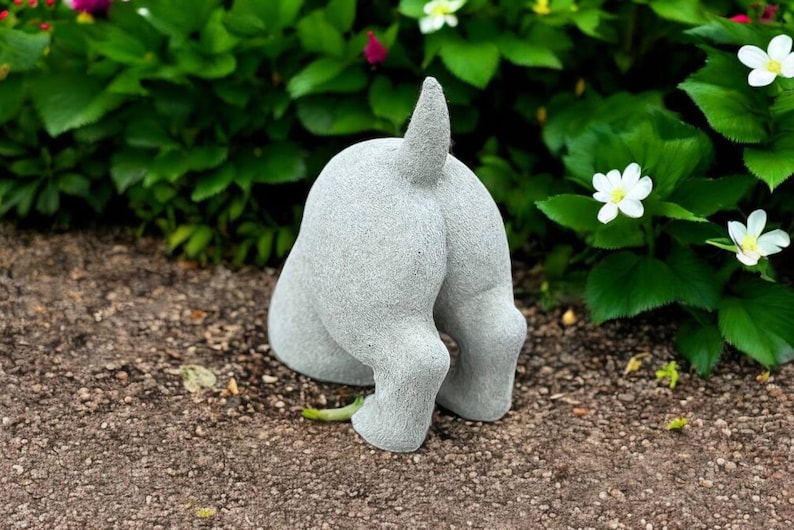 Concrete Digging Dog Statue, Stone Pet Memorial Figure, Backyard or ...