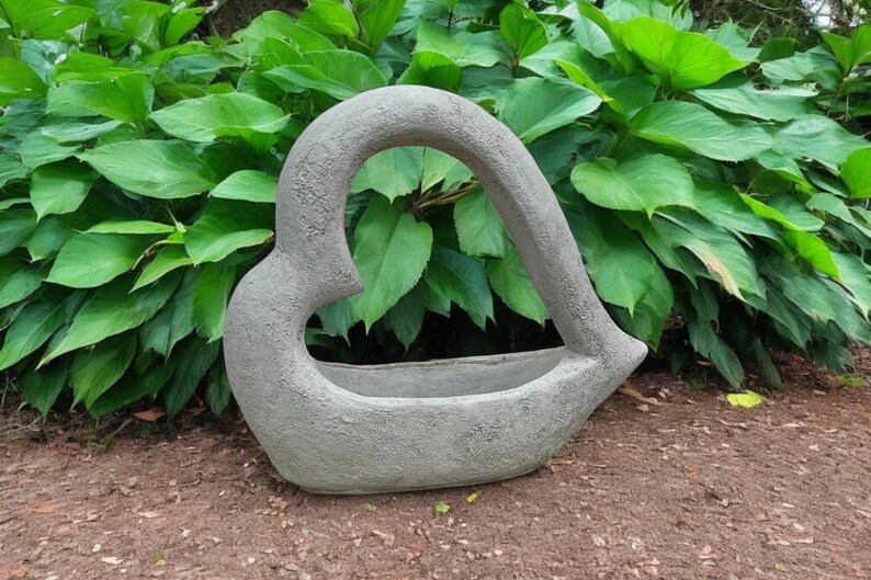 Cement Heart Planter Figure, Concrete Flowers Pot Figurine, Solid ...