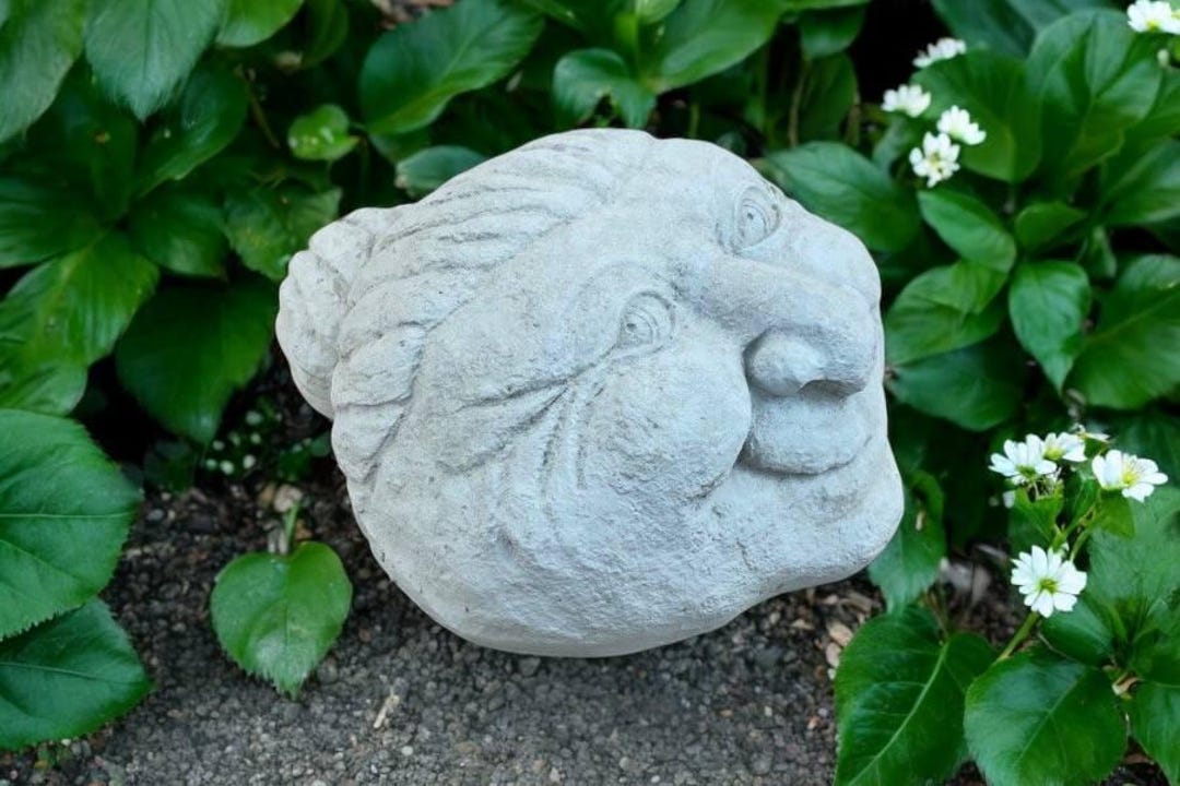Stone Granny Statue, Backyard Grandmother Decor, Lawn Granny Rock ...