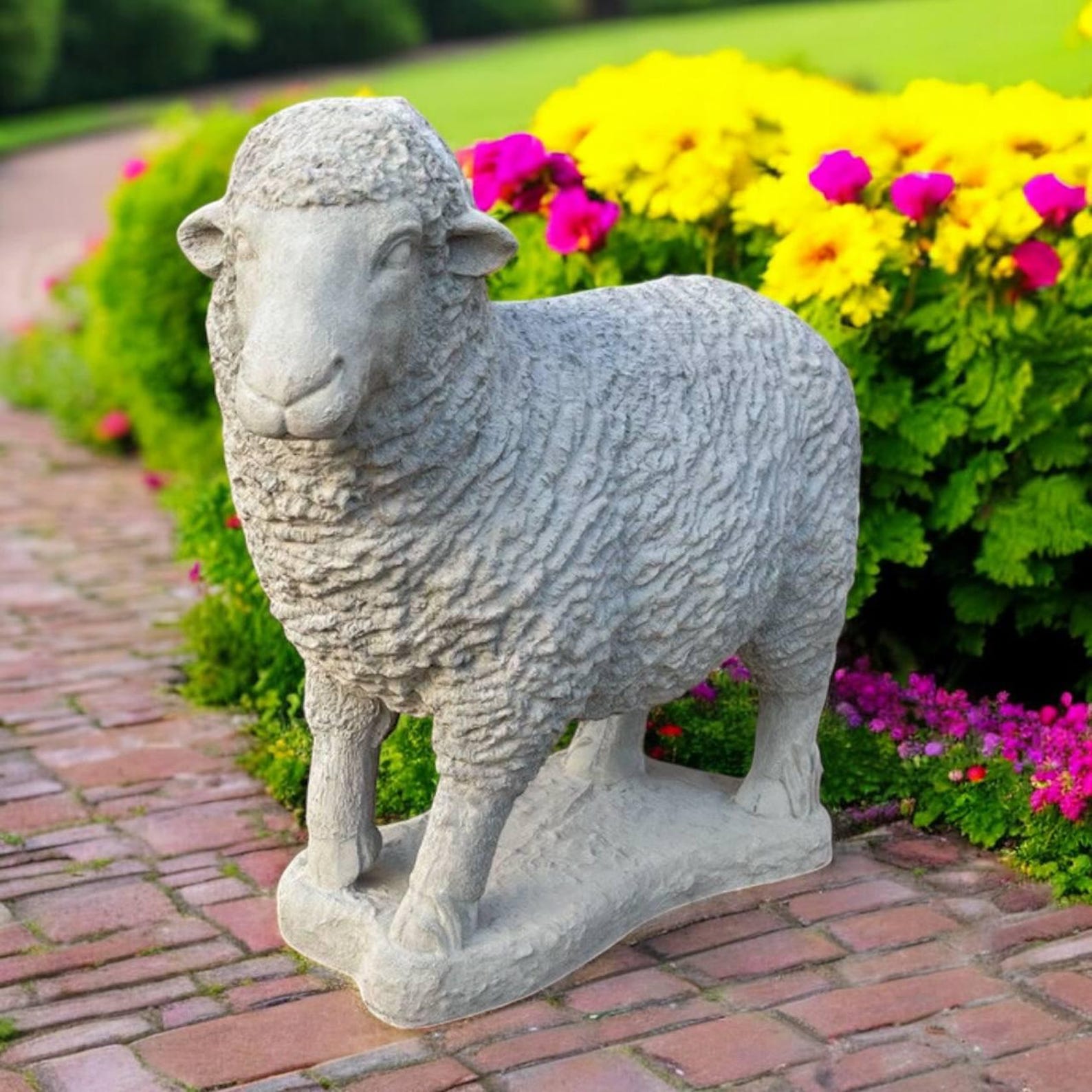 Large Sheep Figure, Concrete Lamb Sculpture, Farm Animal Decor, Sheep ...