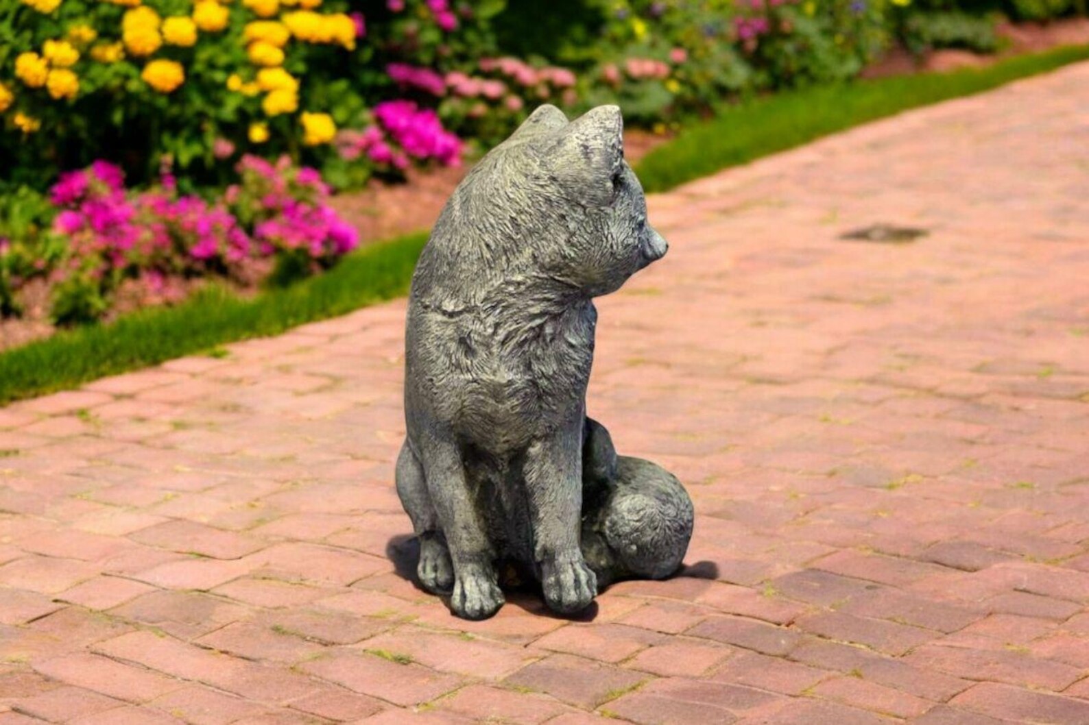 Stone Fox Statue, Outdoor Animal Decoration, Backyard Forest Fox ...