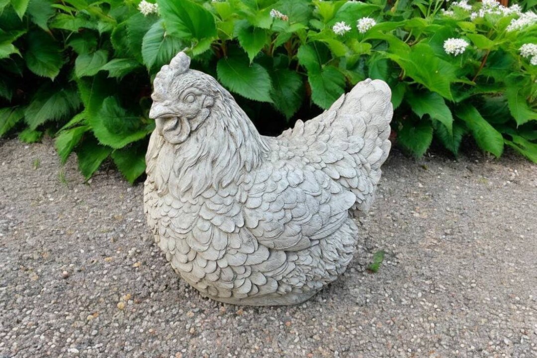 Large Chicken Statue, Concrete Massive Hen Figure, Outdoor Lawn ...