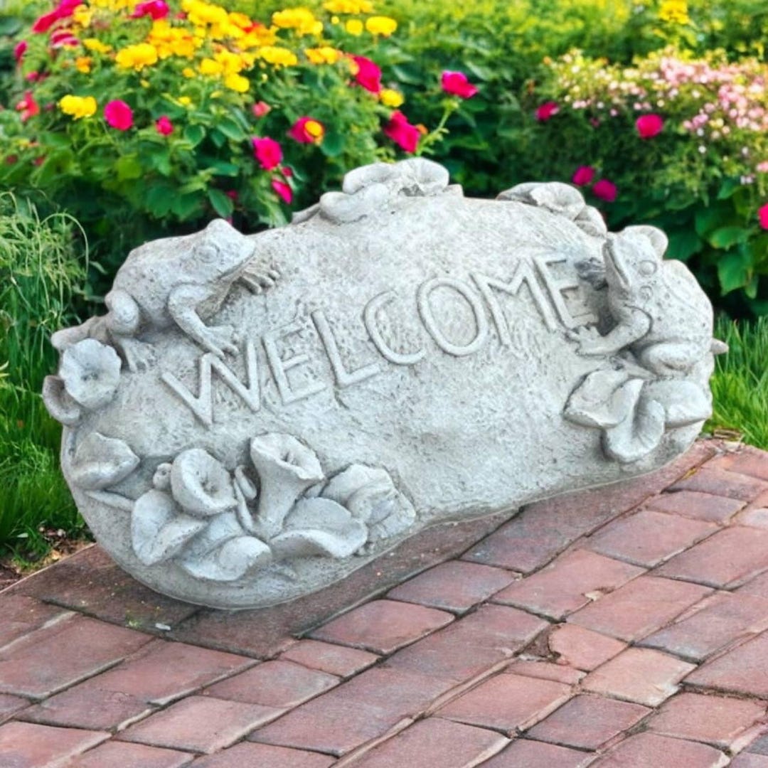 Frogs Welcome Figure, Outside Toads Idea, Home Sign Art, Garden Welcome ...