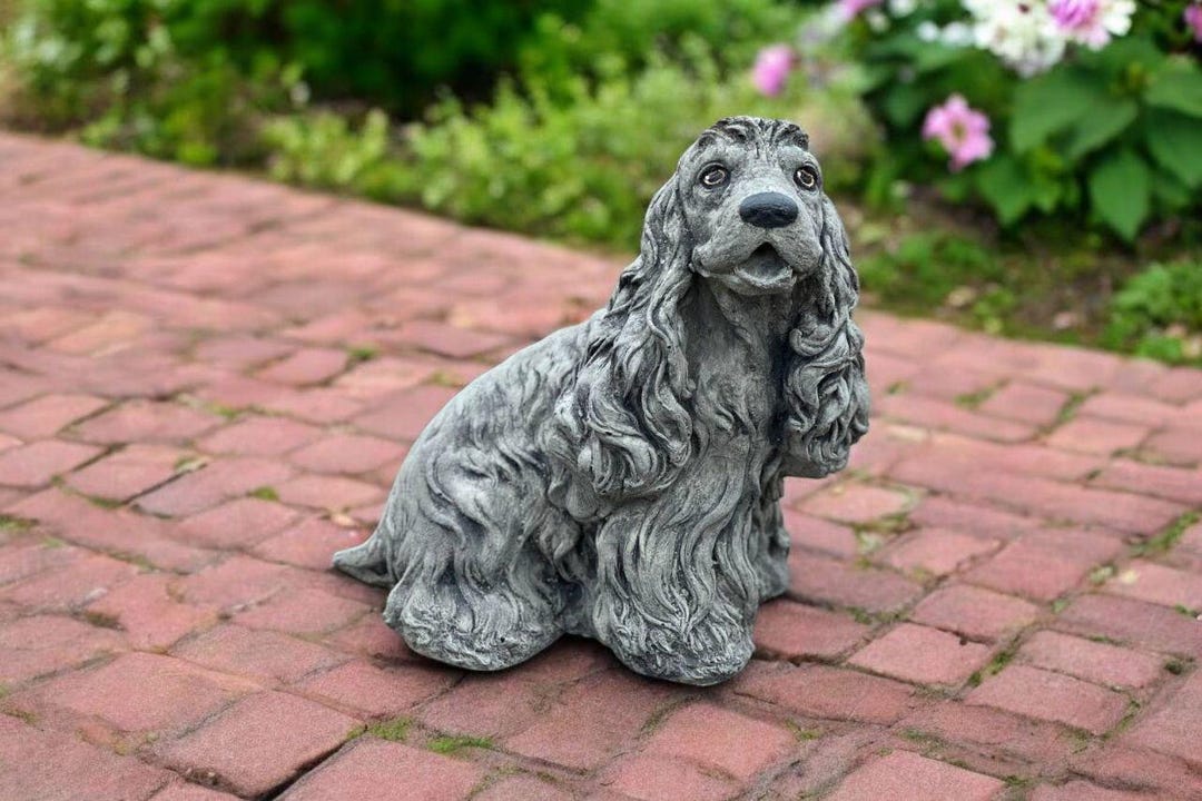 Concrete Cocker Spaniel, Outdoor Dog Statue, Cocker Spaniel Gift, Dog ...