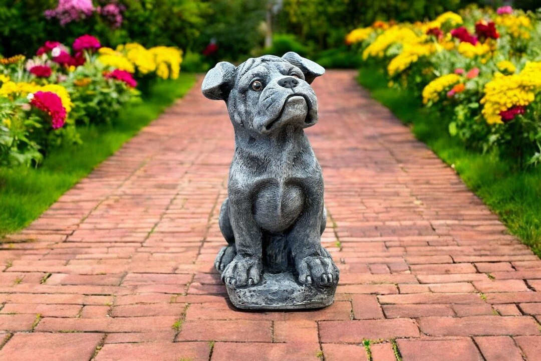 Boxer Dog Statue, Outside Dog Ornament, Stone Dog Decoration, Pet ...