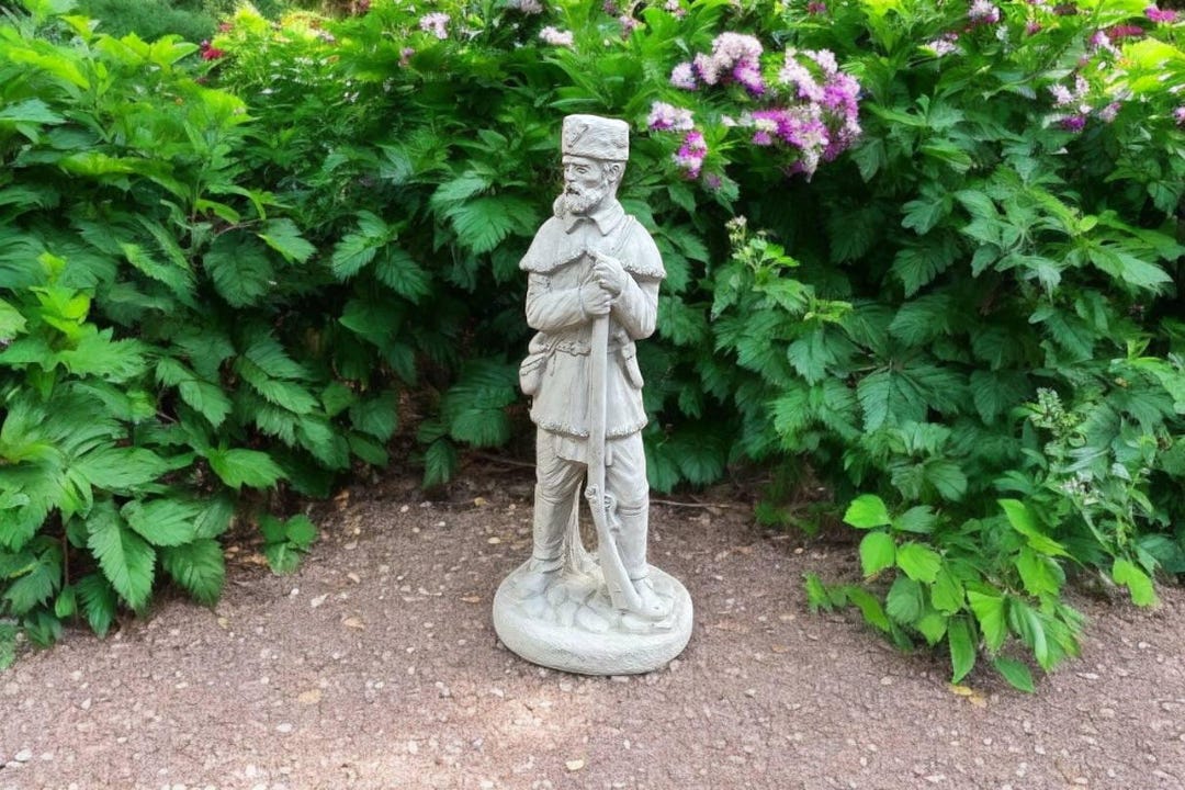Standing Man Sculpture, Concrete Mountaineer Man Statue, Cement Garden ...
