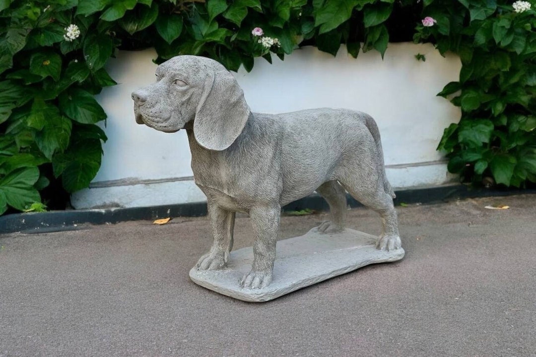 Massive Beagle Dog Sculpture, Concrete Standing Large Dog Figurine ...