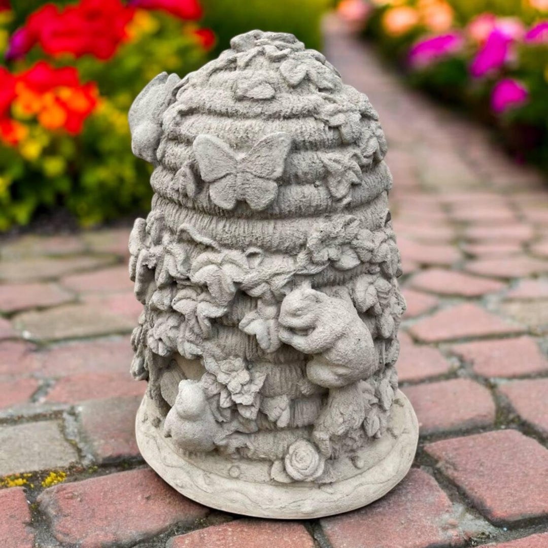 Concrete Beehive Statue, Garden Art, Realistic Beehive Figurine ...