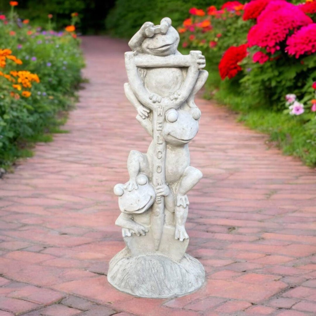 Three Frogs on Shovel, Welcome Home Figurine, Funny Frogs Decoration ...