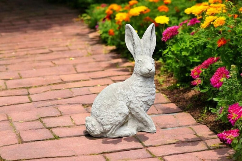 Rabbit Solid Statue, Yard Bunny Decor, Garden Animal Ornament, Lawn ...