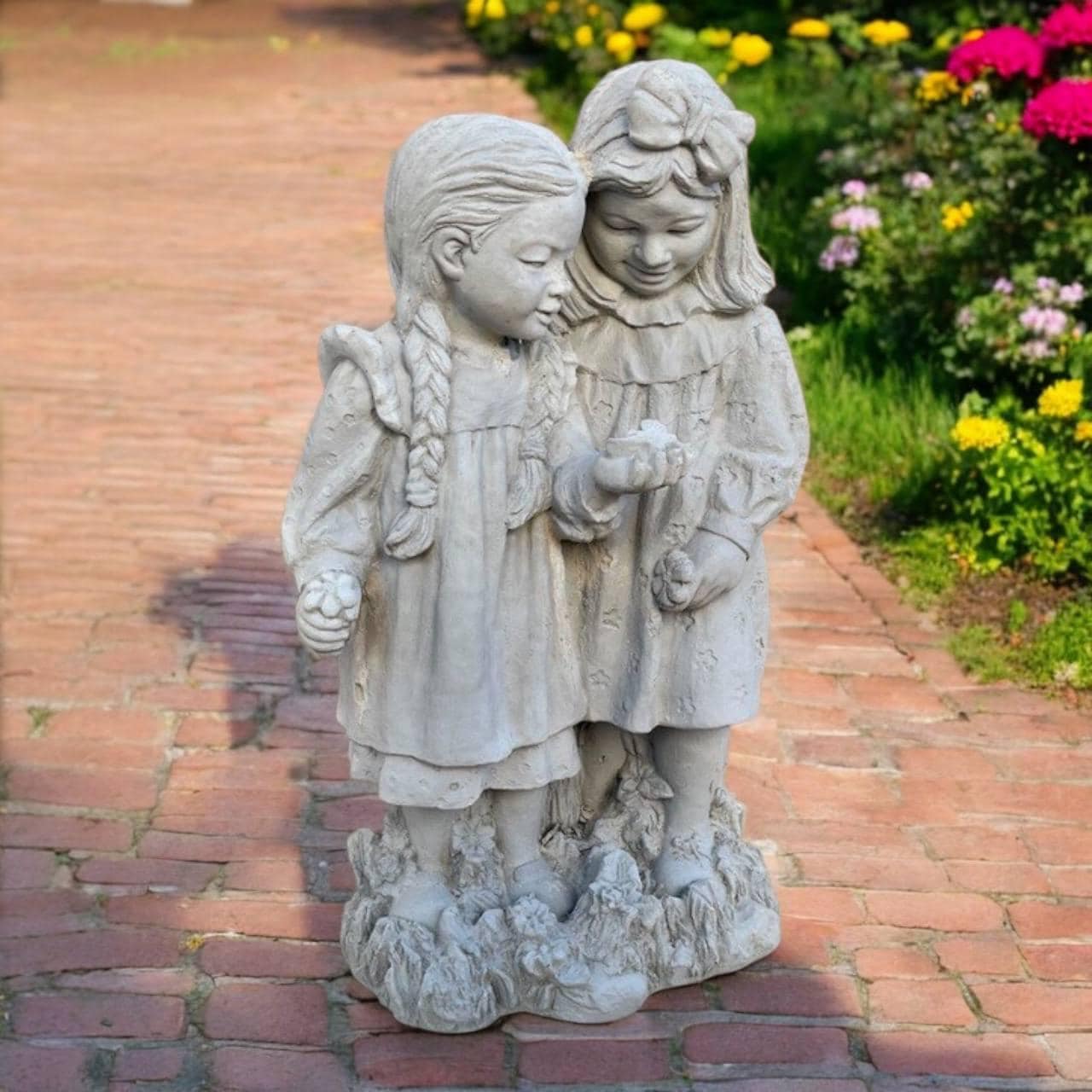 Two Girls Decoration, Concrete Girl Statue, Kid Home Decor, Girls With ...