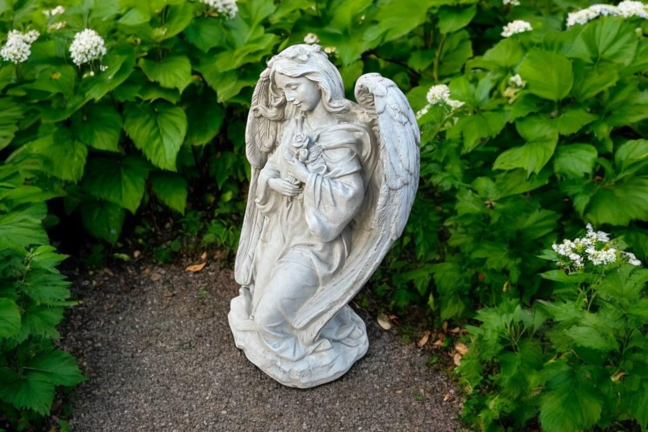 Lawn Detailed Angel, Garden Stone Religious Girl, Realistic Angel With ...