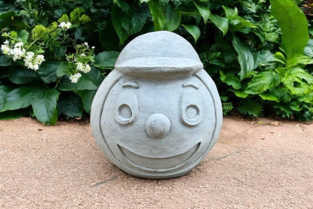 Stone Rock Buckeye Small Statue, Concrete Head Figurine for Garden or ...