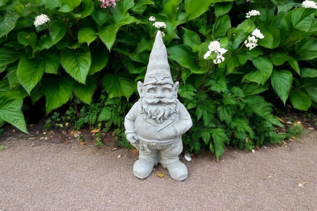 Gnome Biker Woodland Statue, Garden Standing Troll Figure, Outdoor ...
