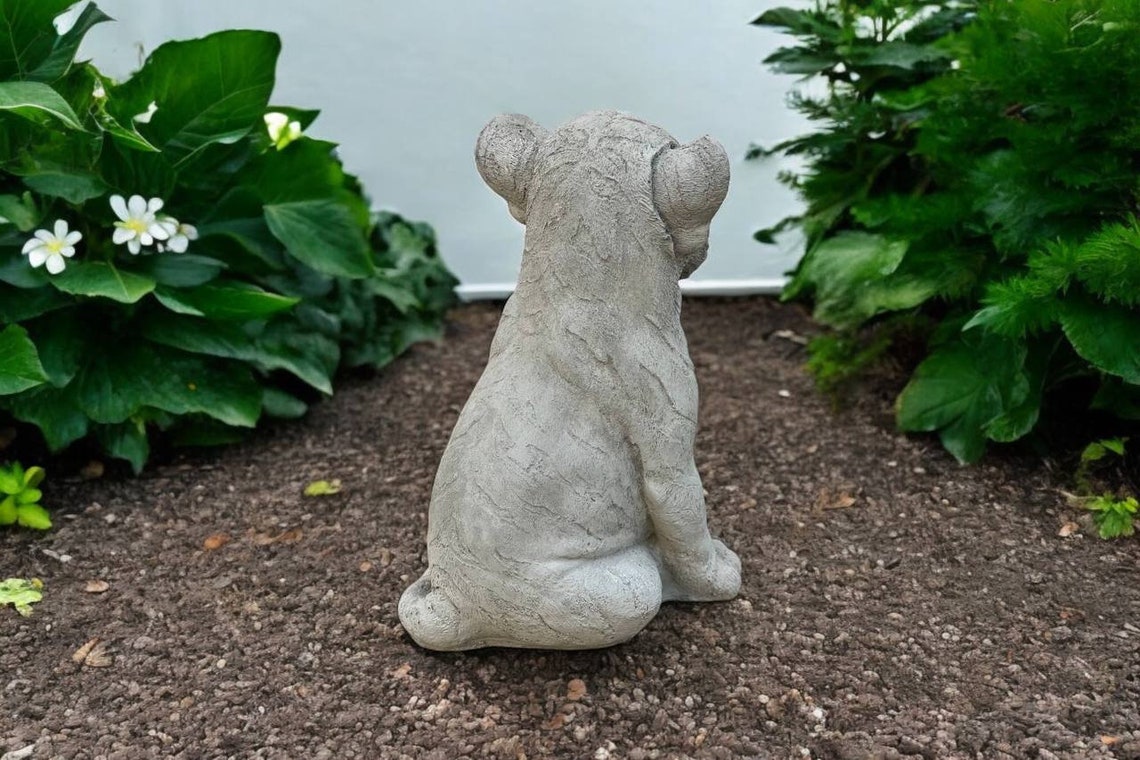 Sitting Tiger Figurine, Concrete Garden Wild Animal Statue, Small Lion ...
