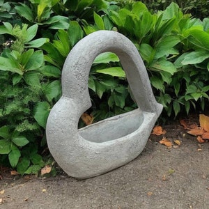 Cement Heart Planter Figure, Concrete Flowers Pot Figurine, Solid ...