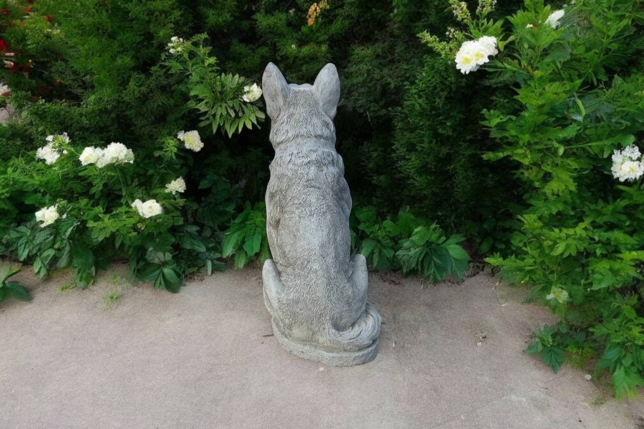 Garden German Shepherd Dog Statue, Sitting Massive Police Dog Sculpture ...