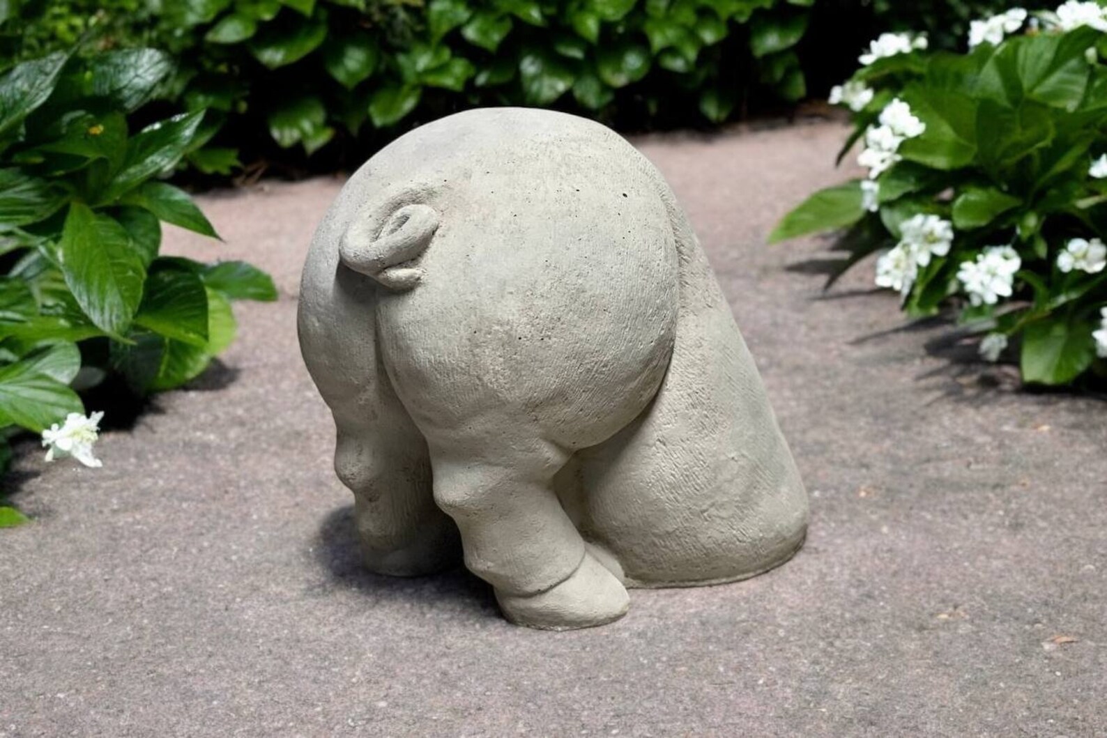 Stone Digging Pig Sculpture, Concrete Farm Animal Figure, Outdoor ...