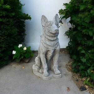 Garden German Shepherd Dog Statue, Sitting Massive Police Dog Sculpture ...