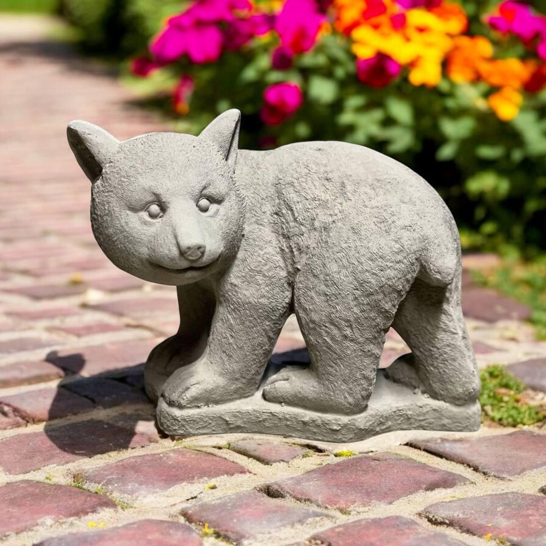 Baby Bear Statue, Concrete Bear, Wild Animal Sculpture, Forest Bear ...