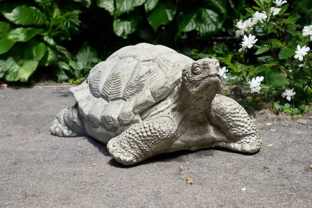 Garden Turtle Statue, Indoor Nautical Tortoise Figure, Concrete Wild ...