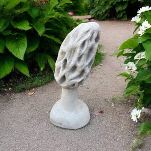 Concrete Mushroom Figurine, Cement Toadstool Sculpture, Stone Mushroom ...