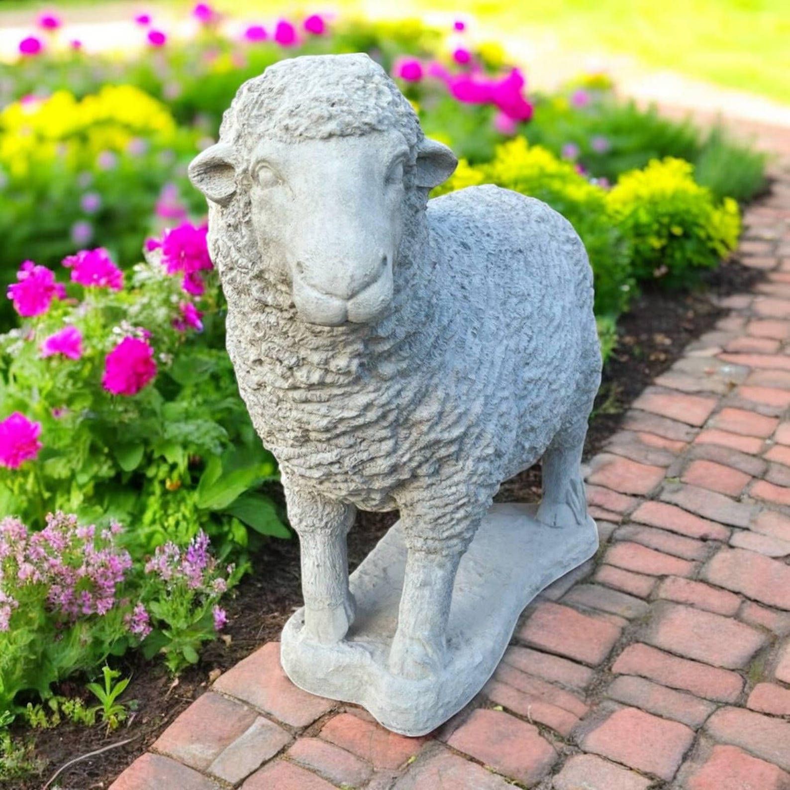 Large Sheep Figure, Concrete Lamb Sculpture, Farm Animal Decor, Sheep ...