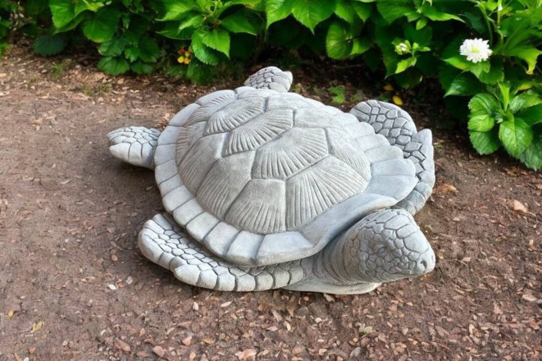 Large Turtle Statue, Detailed Massive Animal Figurine, Backyard Water ...