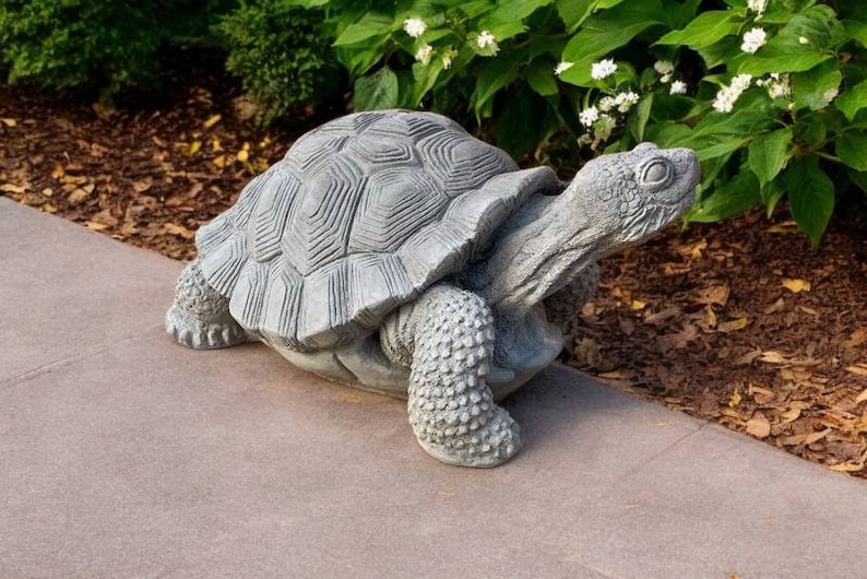 Extra Large Turtle Statue, Massive Sea Tortoise Figure, Stone Lawn ...