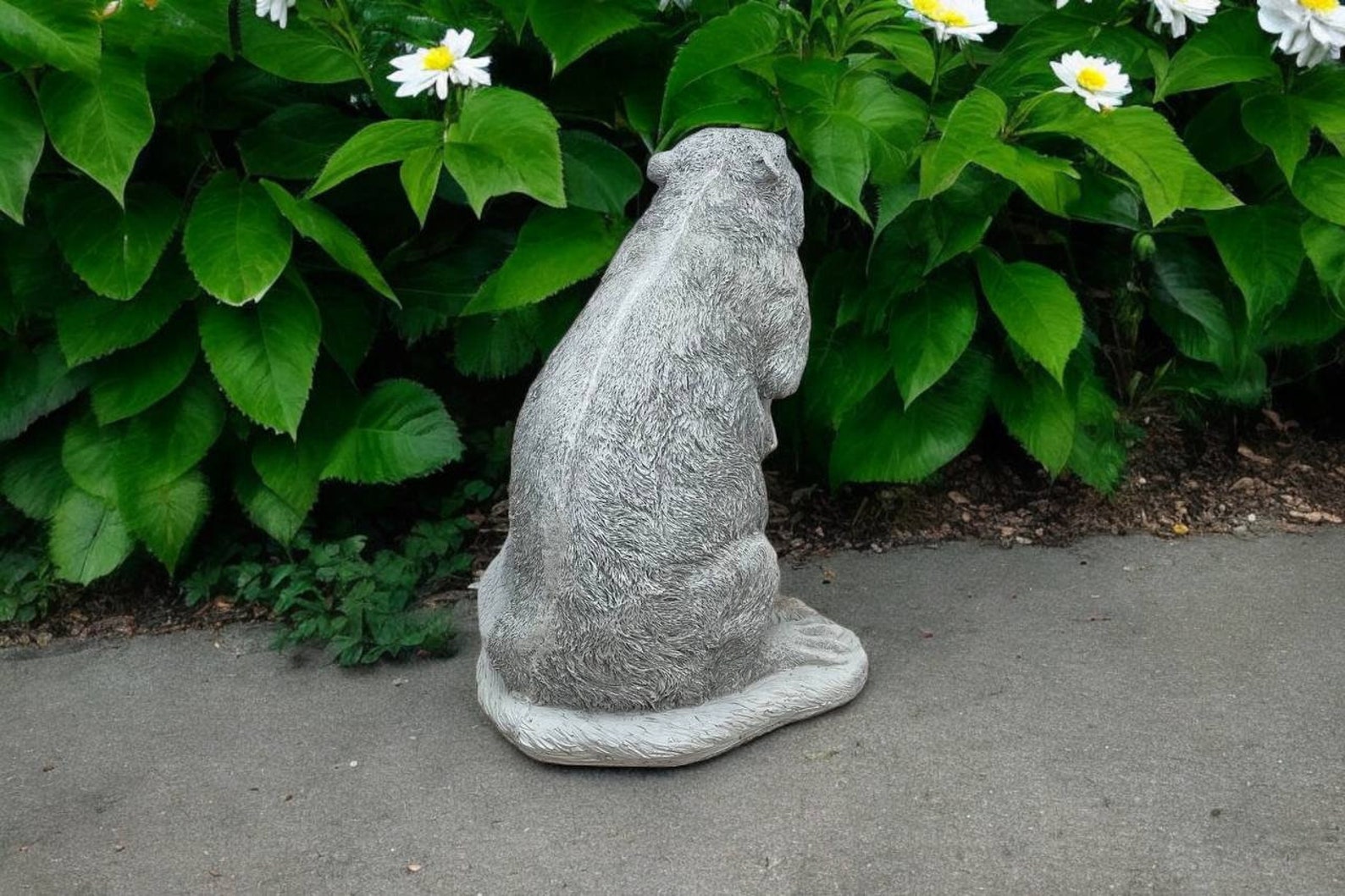 Wild Beaver Statue, Concrete Forest Animal Sculpture, Detailed Backyard ...