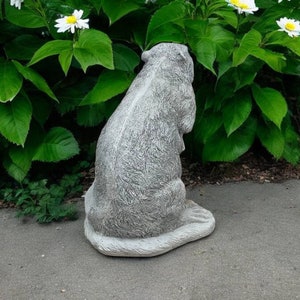 Wild Beaver Statue, Concrete Forest Animal Sculpture, Detailed Backyard ...