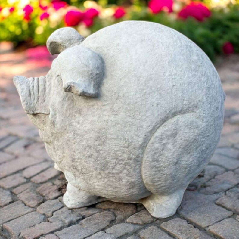 Funny Pig Statue, Concrete Farm Pig, Animal Sculpture, Garden Art, Pig ...