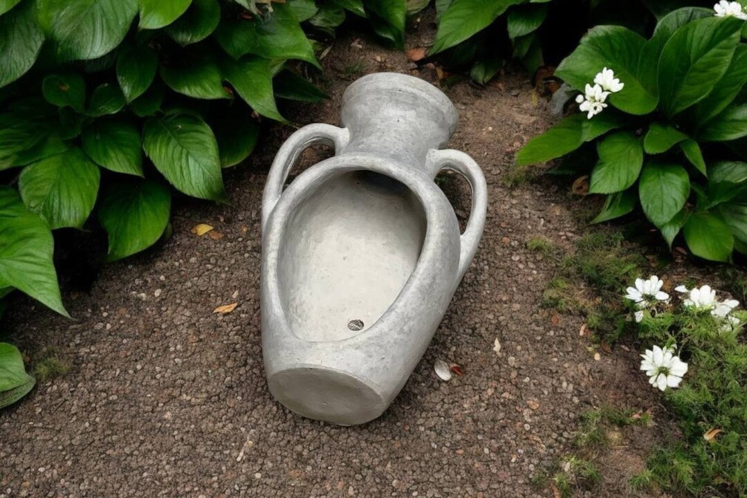 Greek Flowers Pot Figure, Massive Planter Sculpture, Large Stone Vase ...