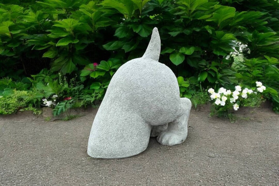 Concrete Digging Dog Statue, Stone Pet Memorial Figure, Backyard or ...