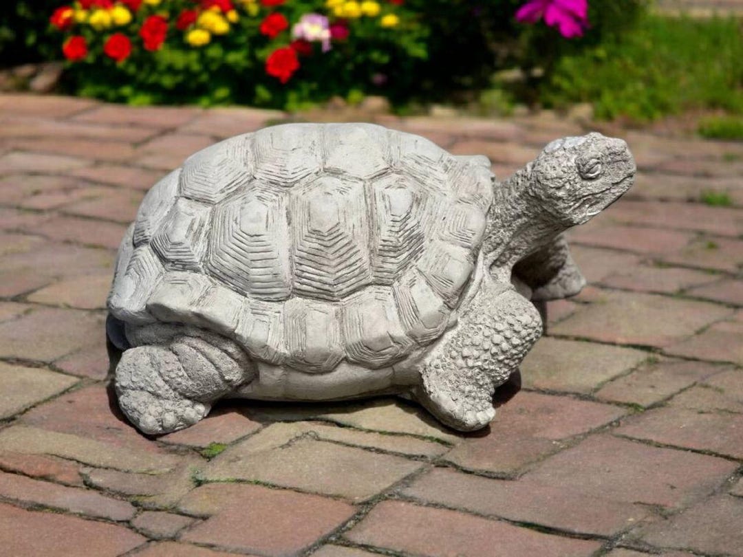 Stone Turtle Sculpture, Garden Animal Decoration, Sea Turtle Art ...