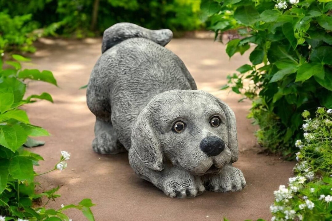 Lawn Dog Statue, Outside Puppy Decor, Home Dog Sculpture, Solid Puppy ...