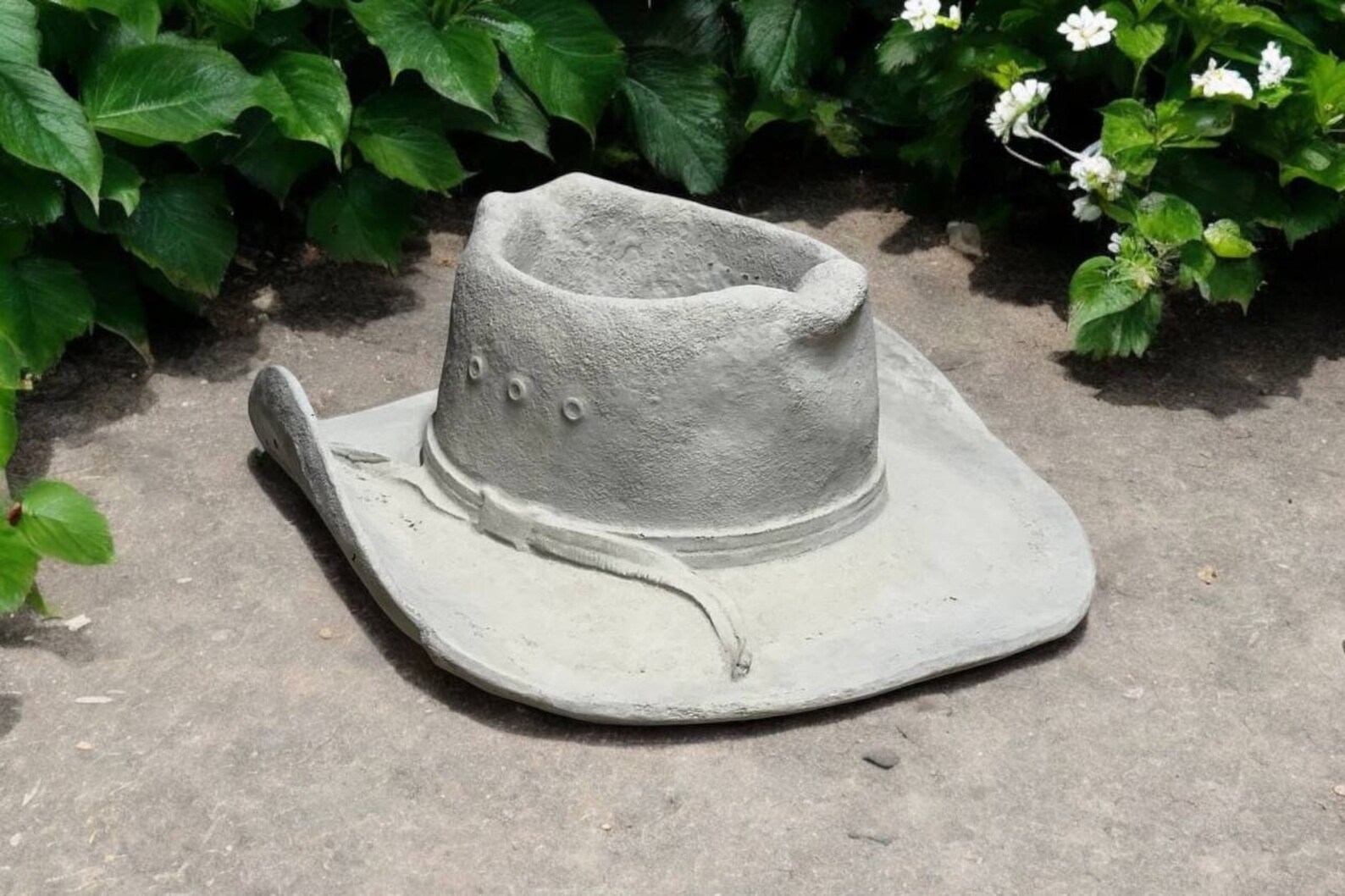 Cement Planter Hat Figure, Cowboy Flowers Pot Sculpture, Detailed ...