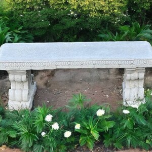 Concrete Bench Statue, Solid Outdoor Bench Figurine, Stone Yard ...
