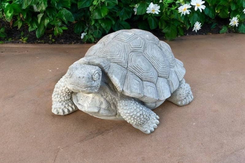 Extra Large Turtle Statue, Massive Sea Tortoise Figure, Stone Lawn ...