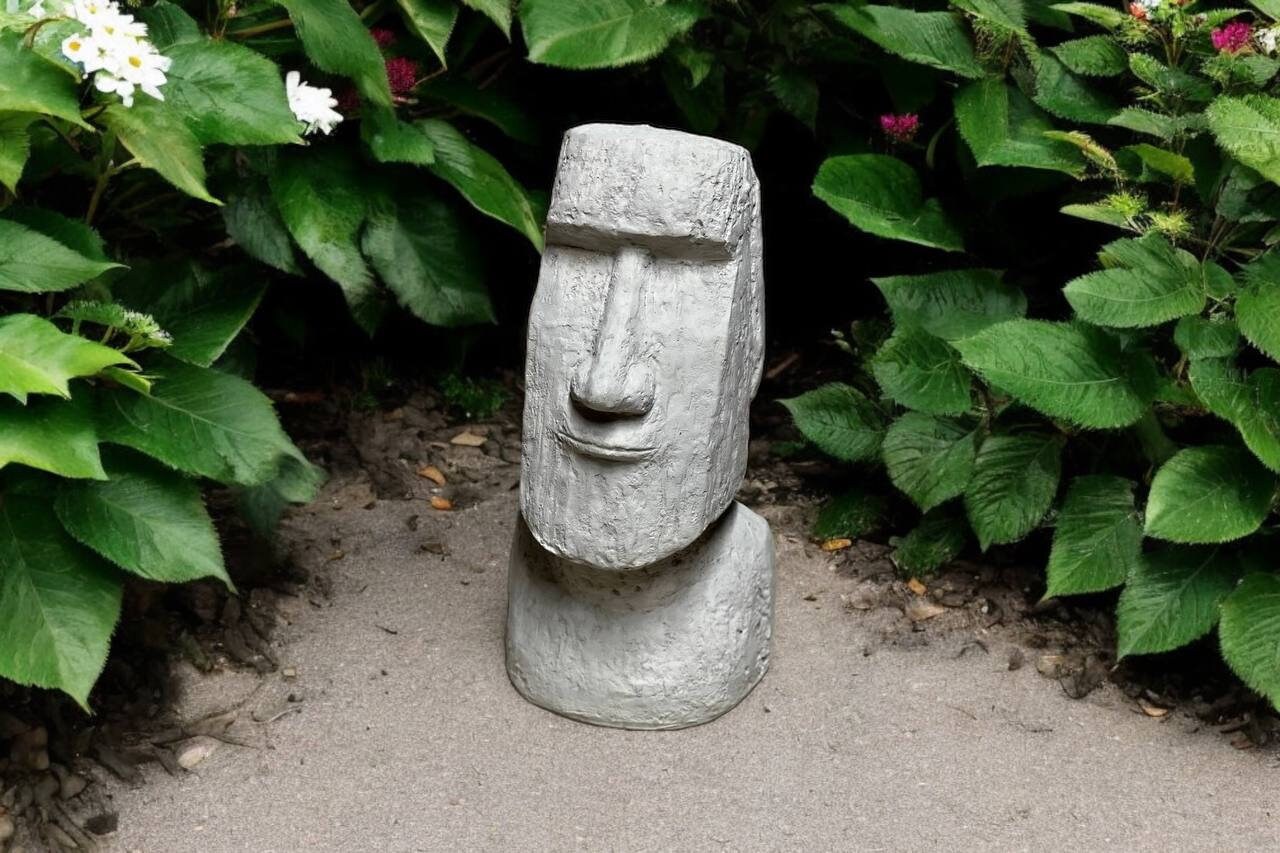 Cement Moai Head Statue, Concrete Zen Garden Style Decoration, Massive Backyard Island Head ...
