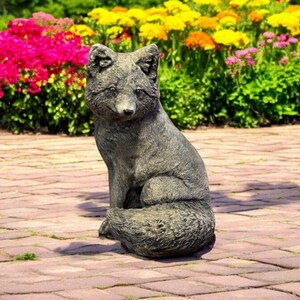 Stone Fox Statue, Outdoor Animal Decoration, Backyard Forest Fox ...