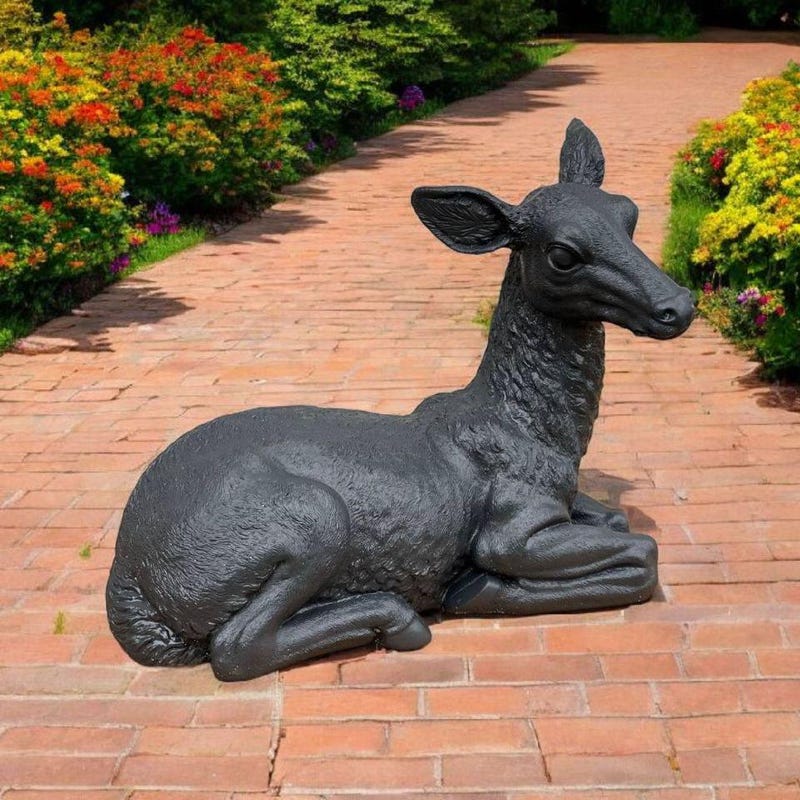 Concrete Deer Statues - Etsy